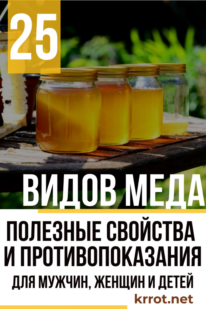 25 Видов Меда: Полезные Свойства и Противопоказания +Отзывы